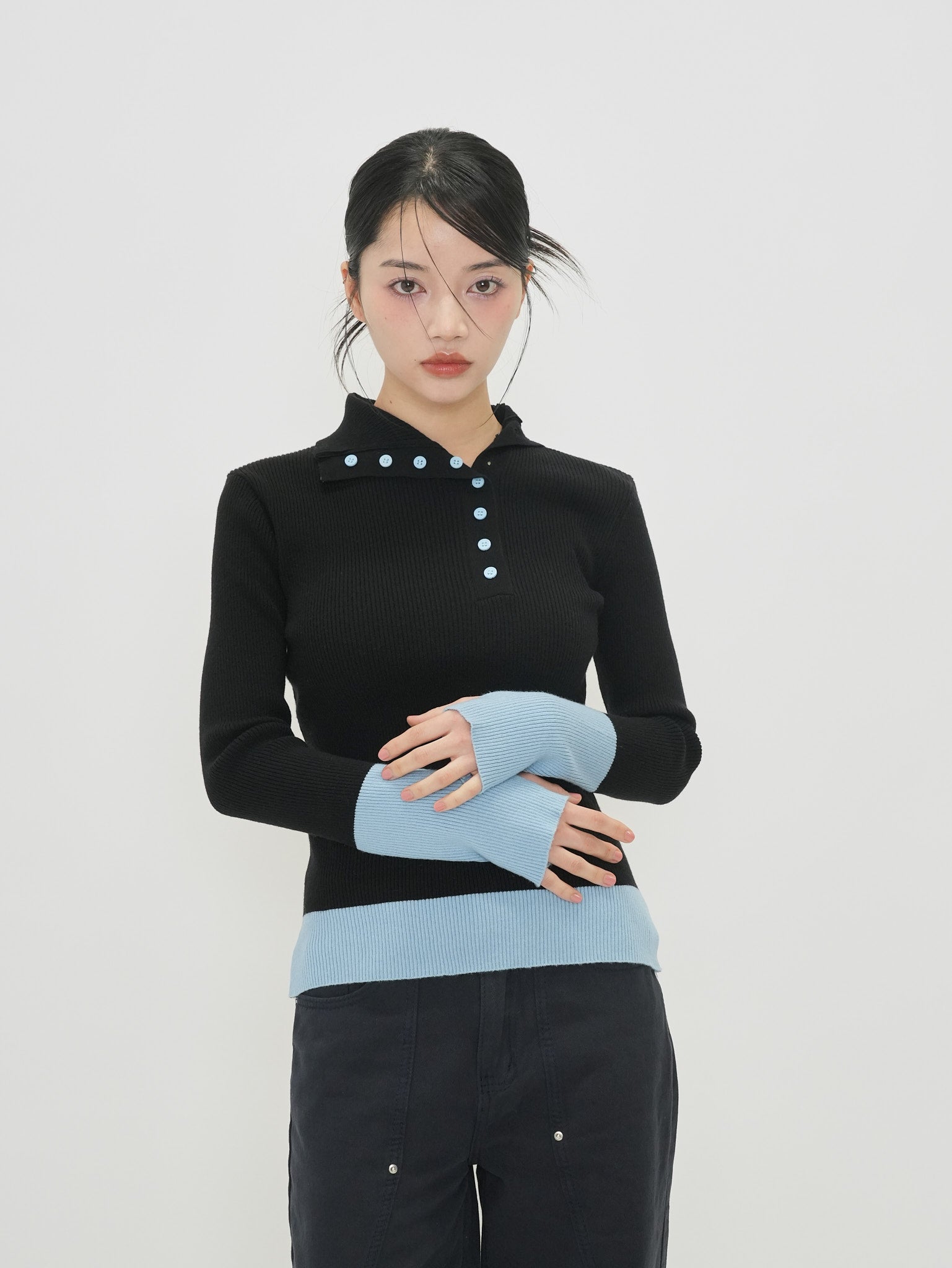 bicolor rib warmer knit – enewdnina